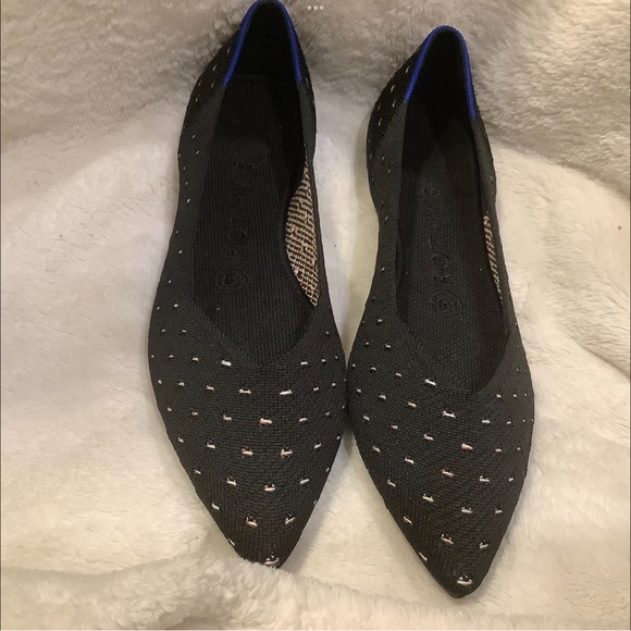 Rothy's | Shoes | Rothys The Point Ivory Dot Textile Ballet Flat ...